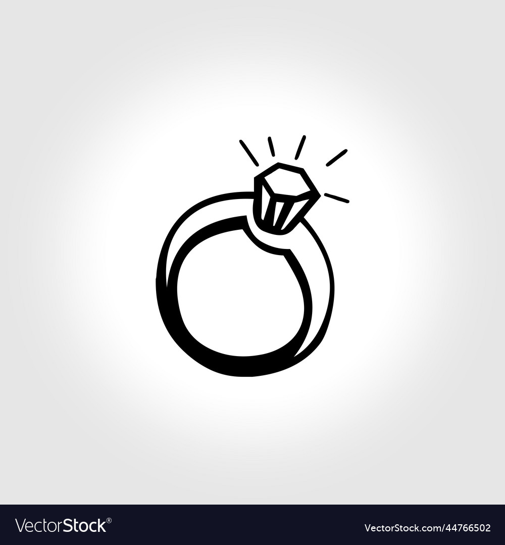 Diamond ring Royalty Free Vector Image - VectorStock
