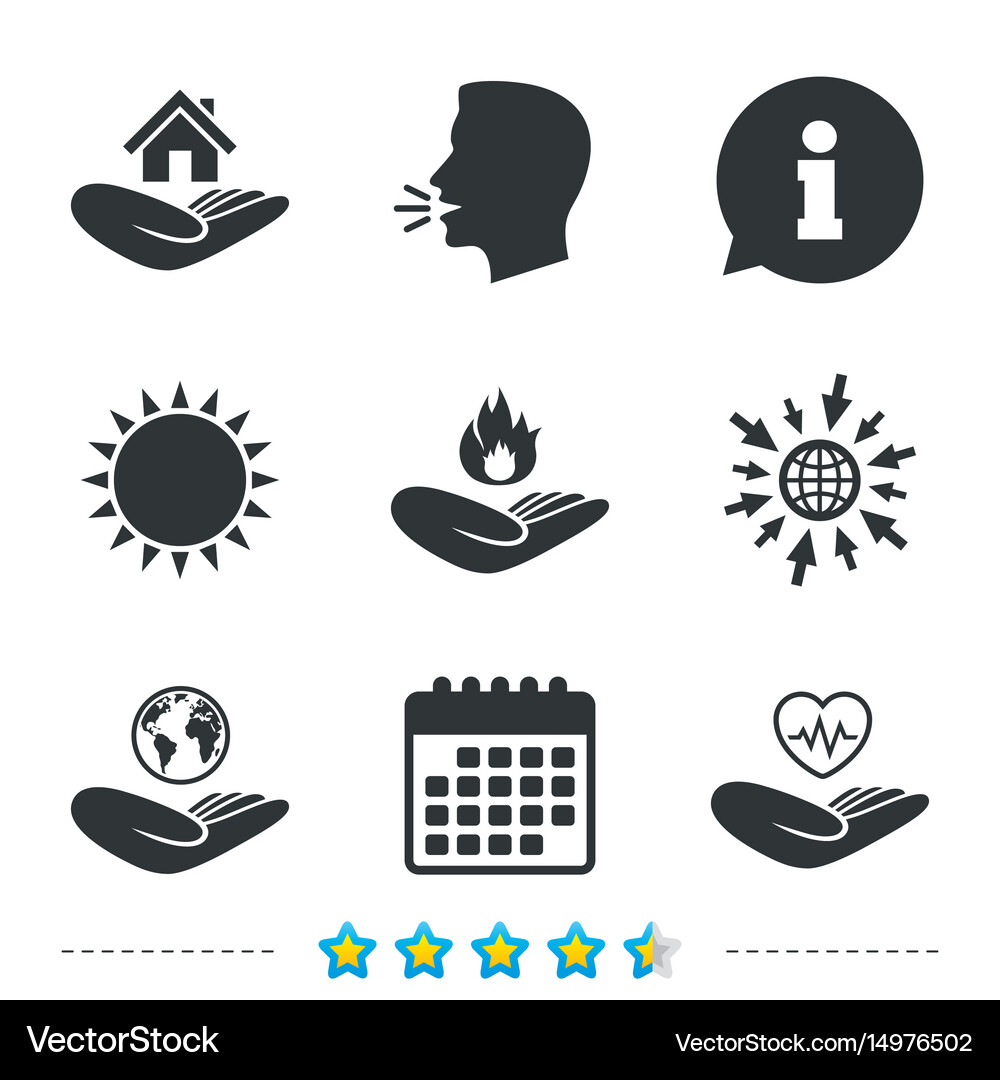 Helping hands icons protection and insurance Vector Image