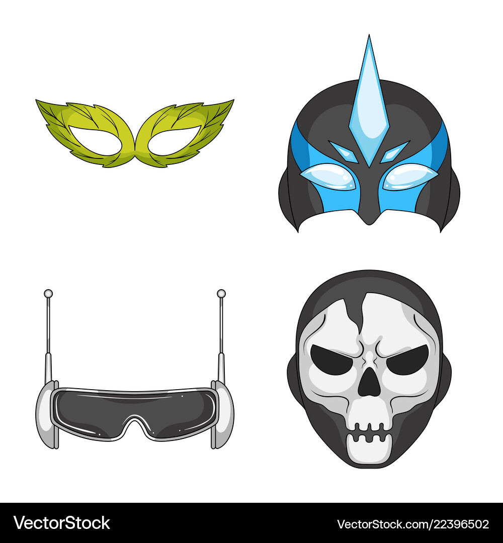 Hero and mask sign set Royalty Free Vector Image
