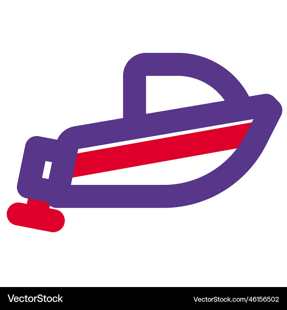 High speed boat with outboard motor Royalty Free Vector