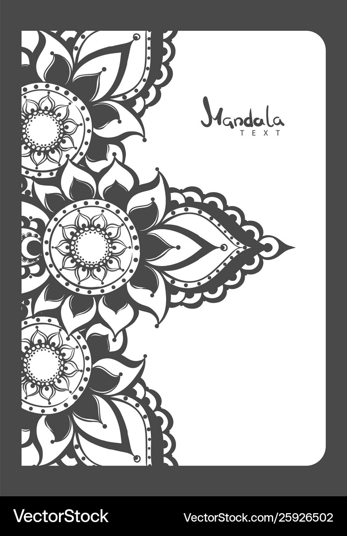 Notebook mehndi pattern Royalty Free Vector Image