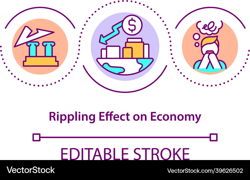 Rippling effect on economy concept icon Royalty Free Vector