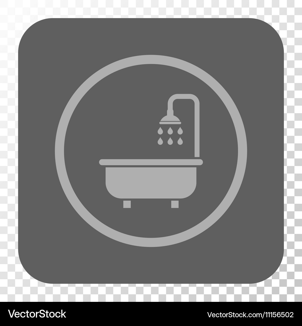 Shower bath rounded square button Royalty Free Vector Image