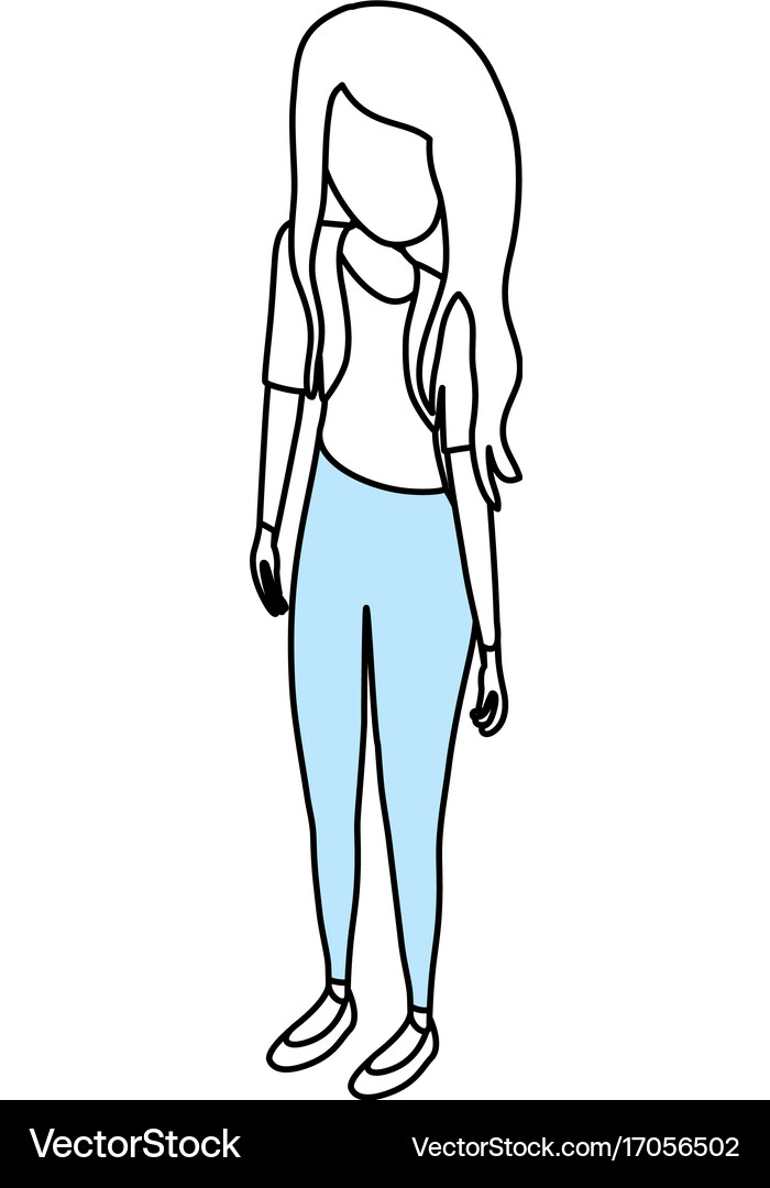 Woman faceless cartoon Royalty Free Vector Image