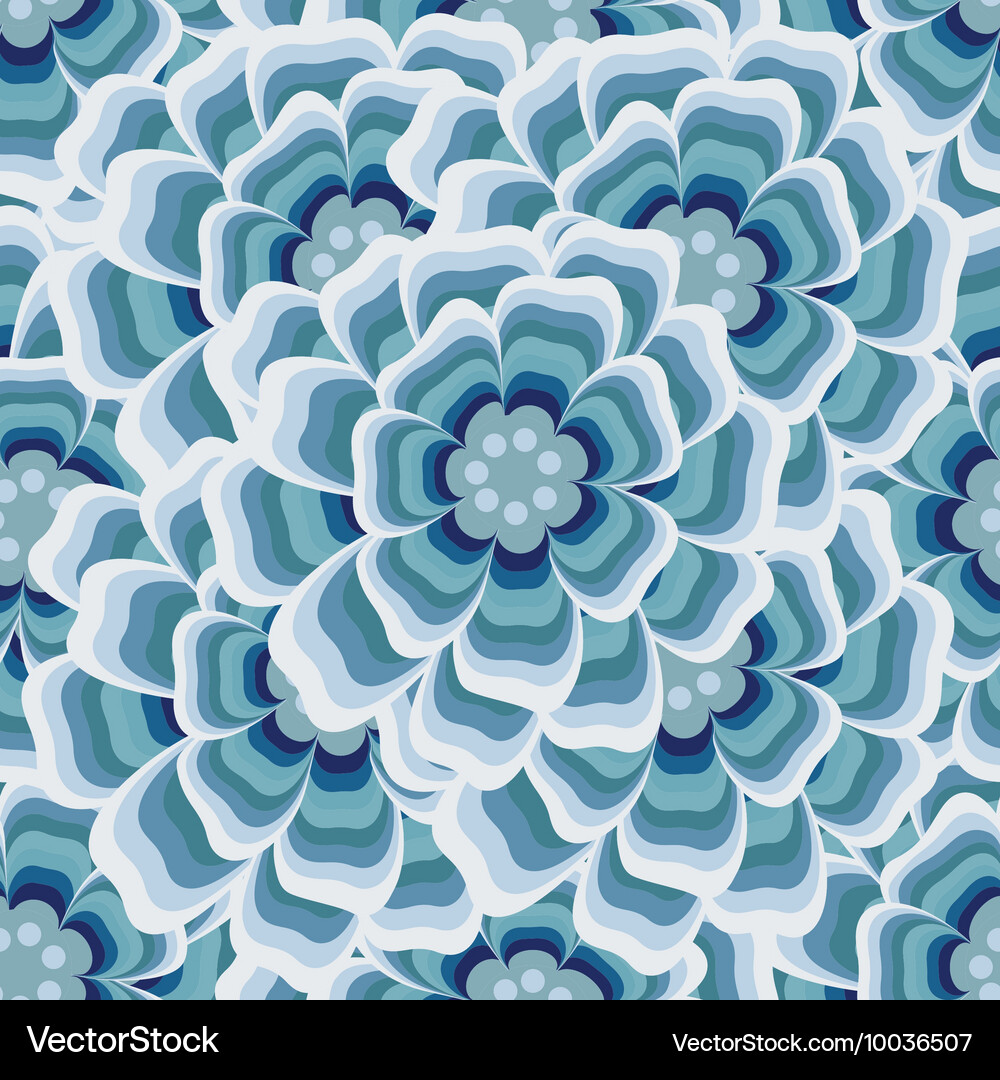 Abstract blue floral greeting card background Vector Image