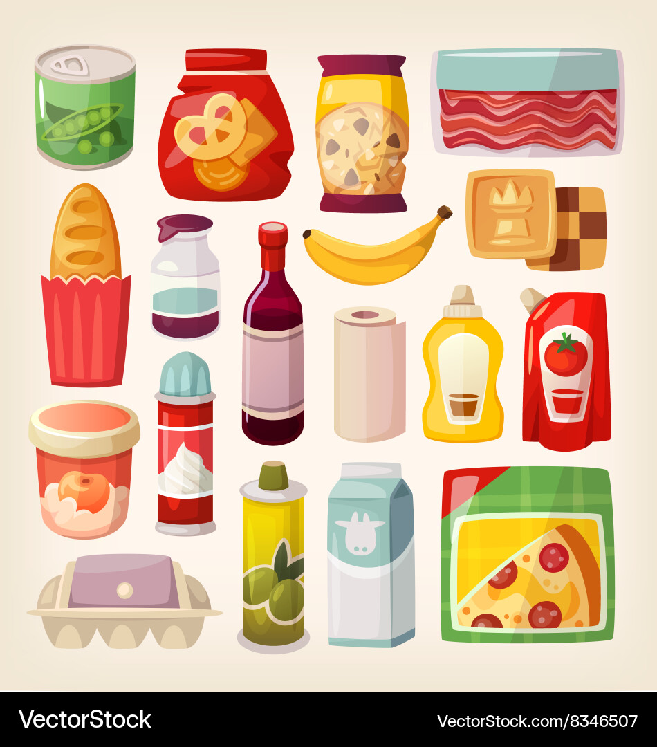 Colorful product icons Royalty Free Vector Image