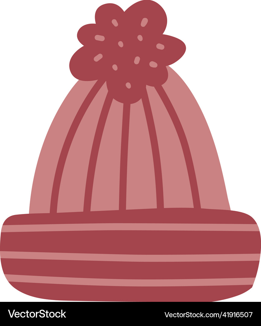 Cute winter hat isolated on white Royalty Free Vector Image