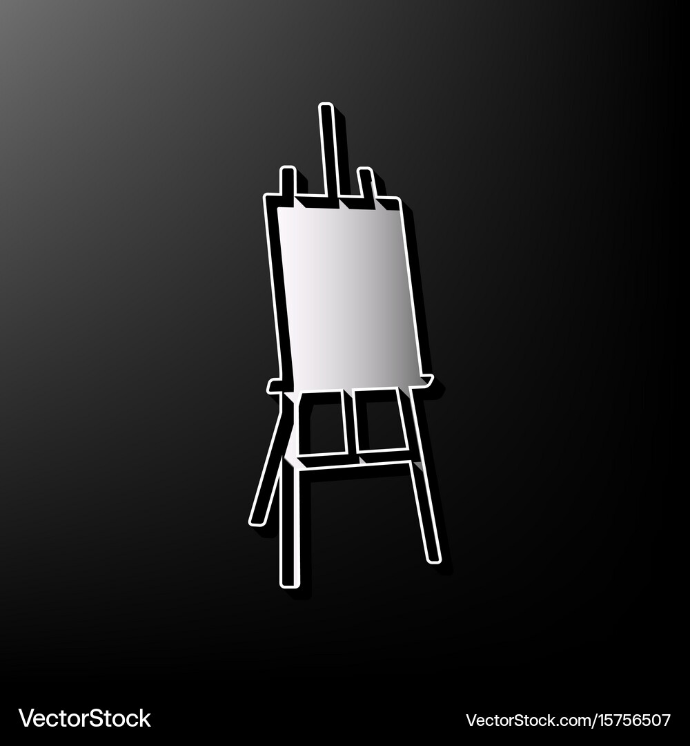 Easel sign gray 3d printed icon on black Vector Image