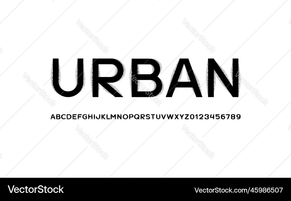 Font alphabet in the spraying paint style Vector Image