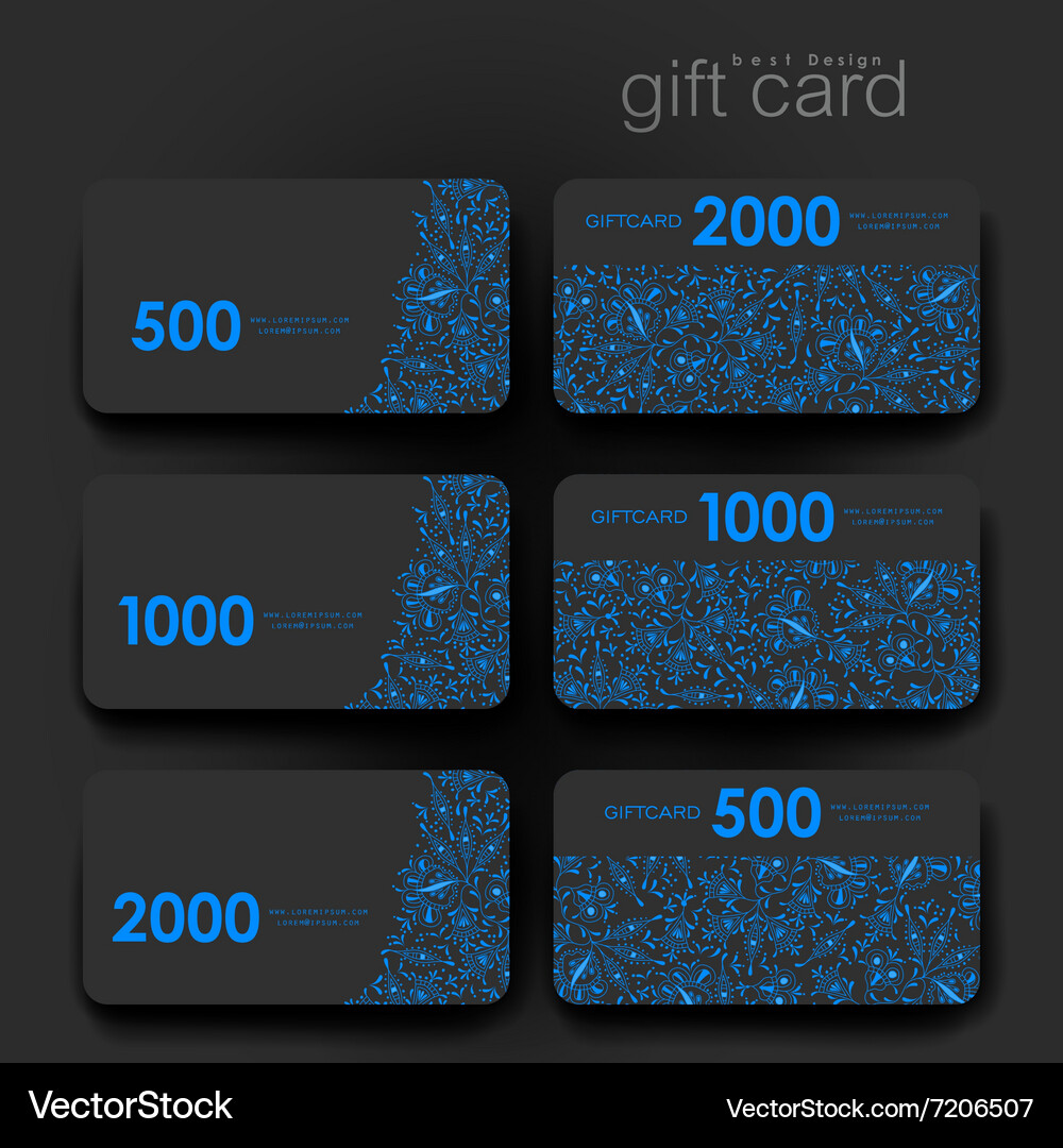 Gift coupon discount card template with floral Vector Image