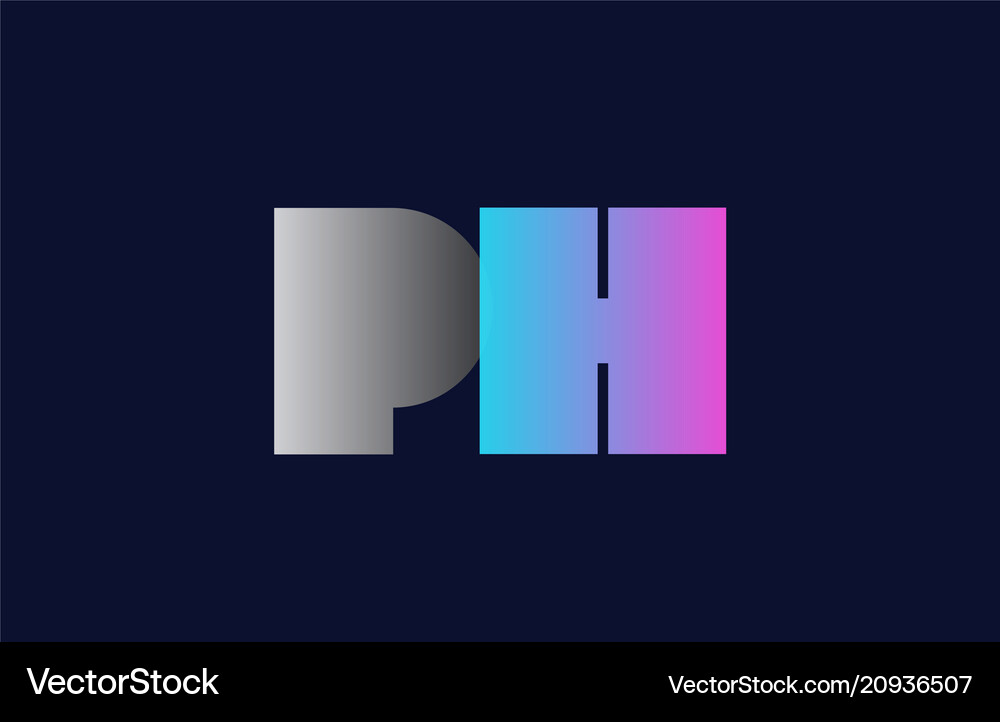 Initial alphabet letter ph p h logo company icon Vector Image