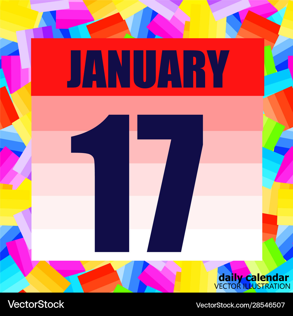 January 17 icon for planning important day Vector Image