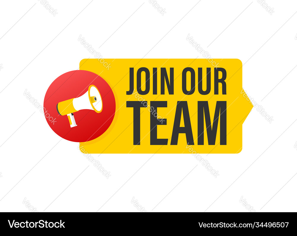 Megaphone hand business concept with text join Vector Image