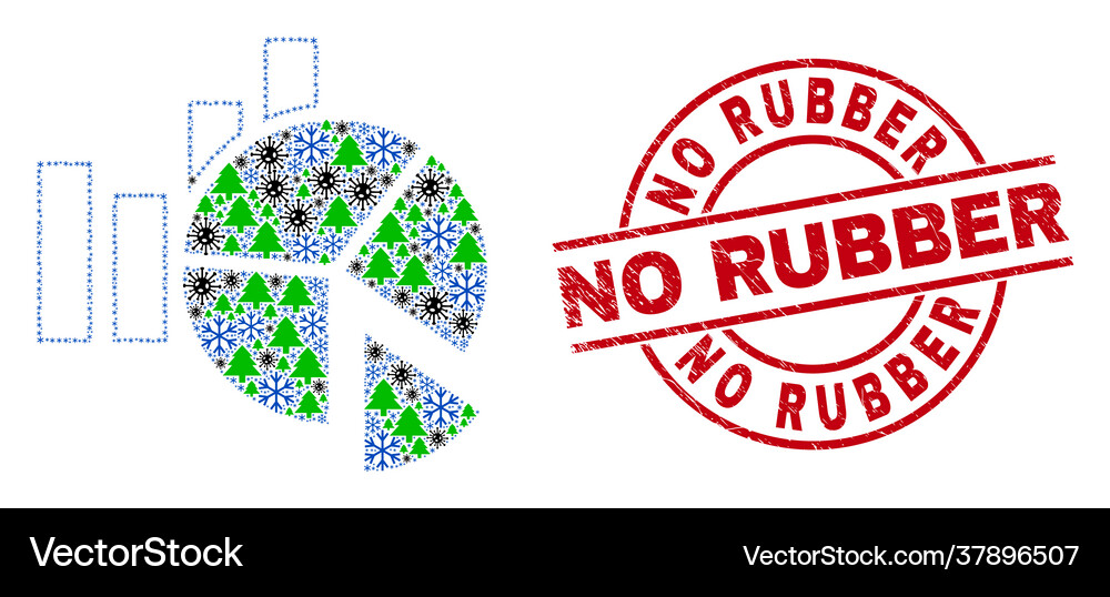 No rubber distress tag and statistics charts Vector Image