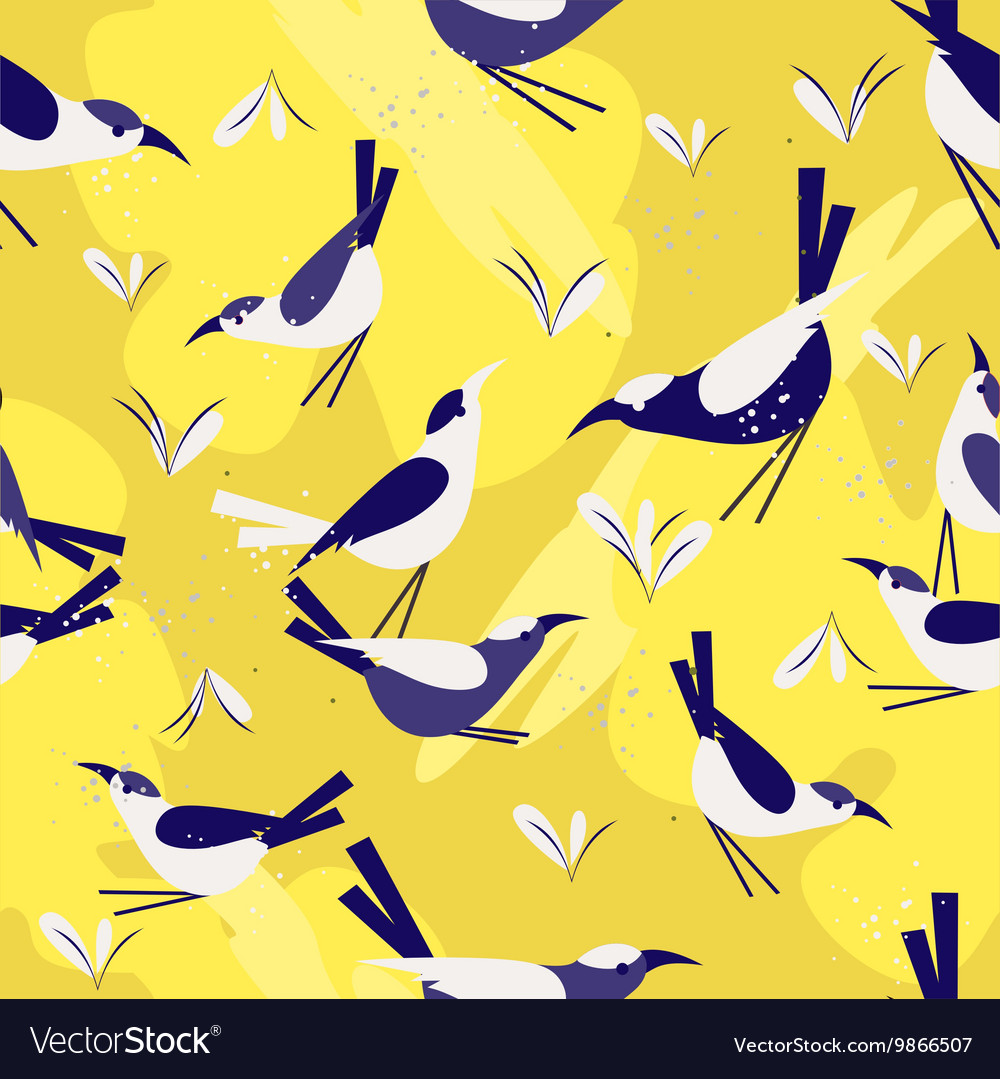 Seamless pattern bird Royalty Free Vector Image