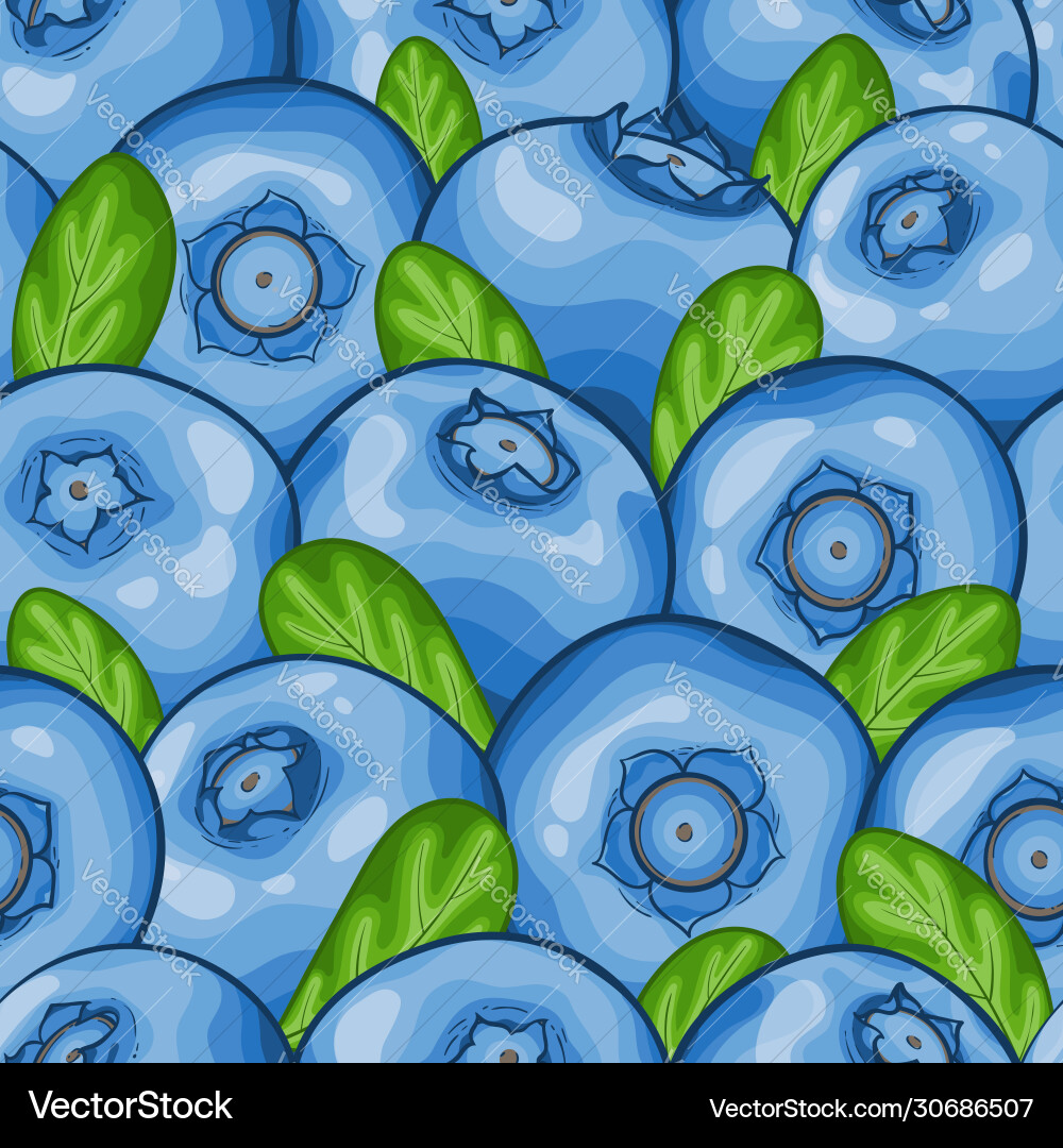 Seamless pattern blueberry background symbol of Vector Image