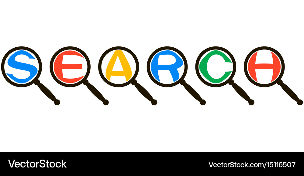 Search system icon concept magnified letters Vector Image