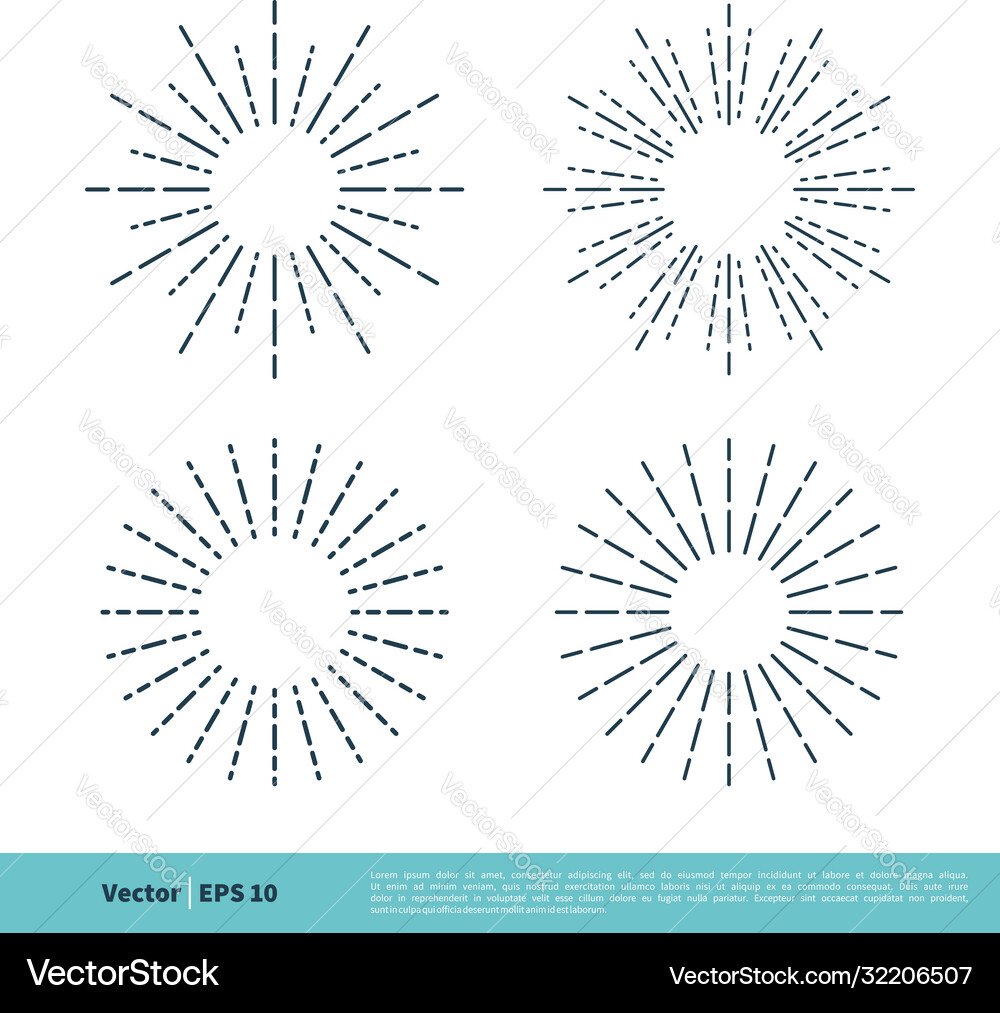 Sunburn icon vintage sunlight line art logo Vector Image