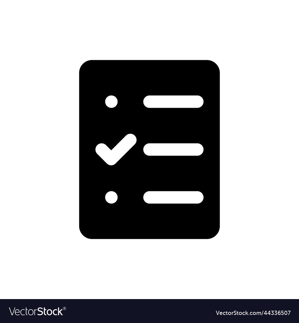 Survey black glyph ui icon Royalty Free Vector Image
