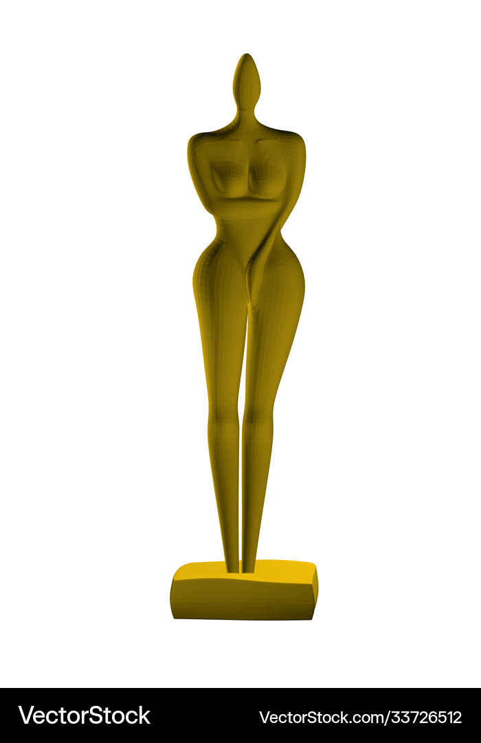 Abstract female statue golden Royalty Free Vector Image