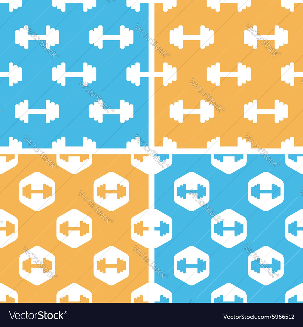 Barbell pattern set colored Royalty Free Vector Image