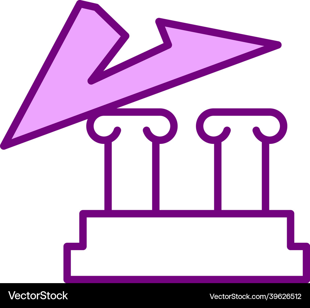 Building collapsing rgb color icon Royalty Free Vector Image