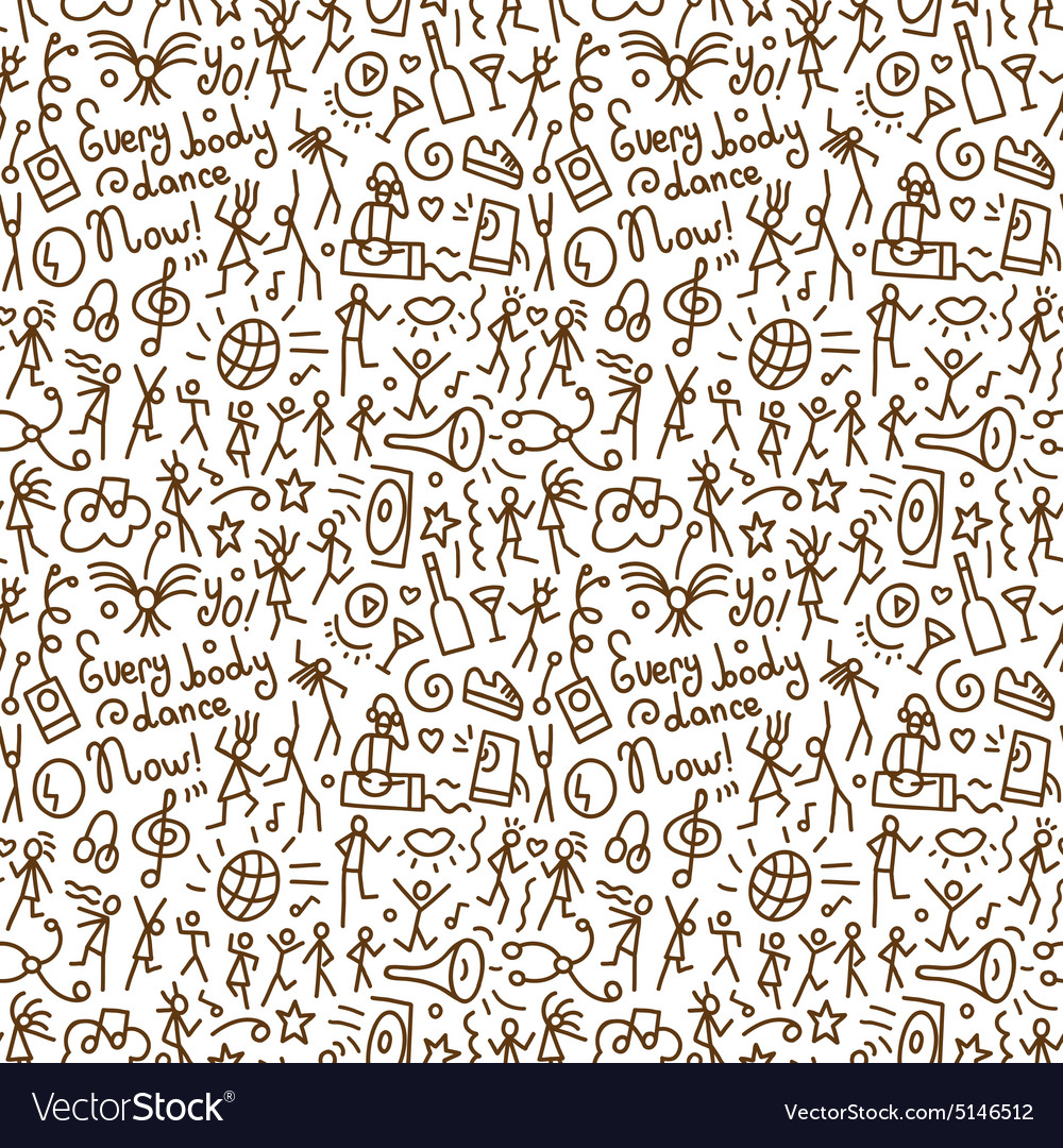 Dancing people seamless pattern Royalty Free Vector Image