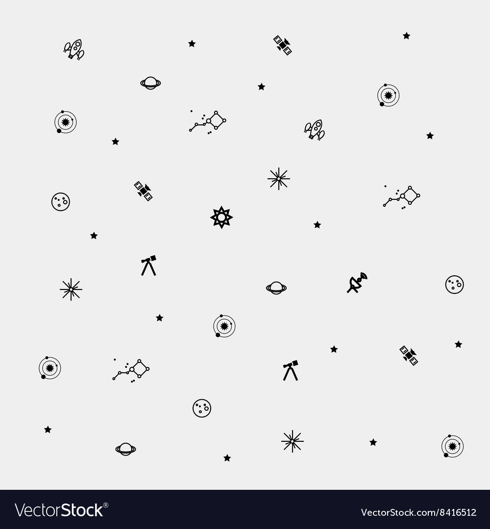 Geometric simple minimal pattern space objects Vector Image