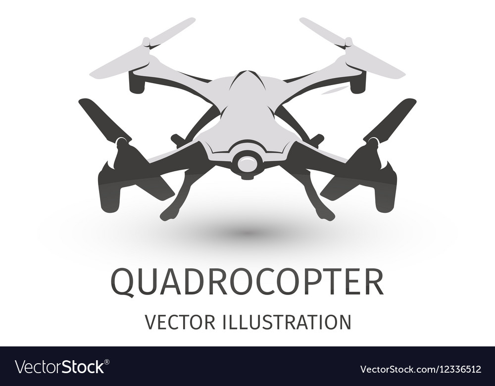 Isolated rc drone logo on white UAV technology Vector Image Isolated rc drone logo on white UAV technology Vector Image
