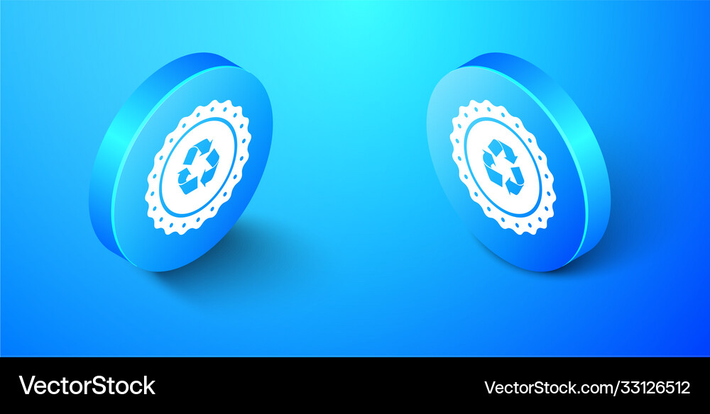 Isometric recycle symbol label icon isolated Vector Image