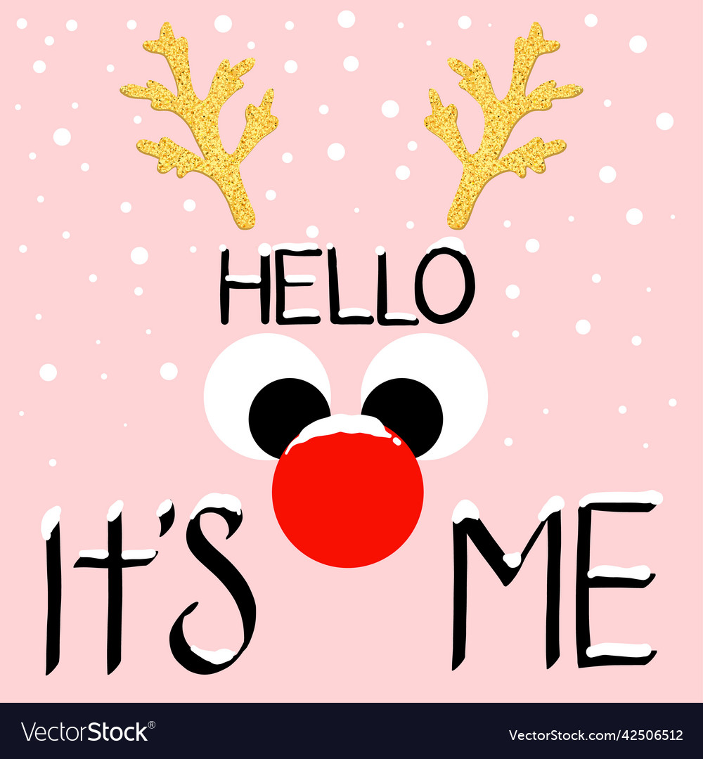 Merry christmas greeting card with abstract deer Vector Image