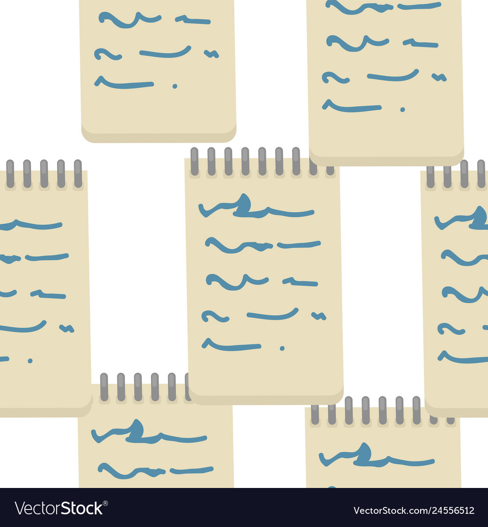 Notepad seamless pattern handwriting and Vector Image