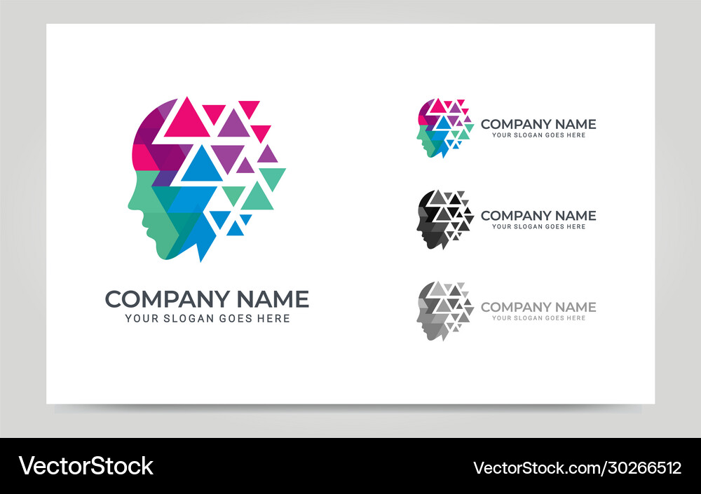 People abstract head logomodern human face Vector Image