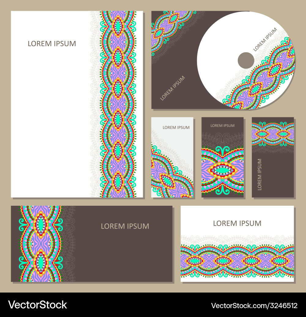 Set of floral decorative background CD design Vector Image