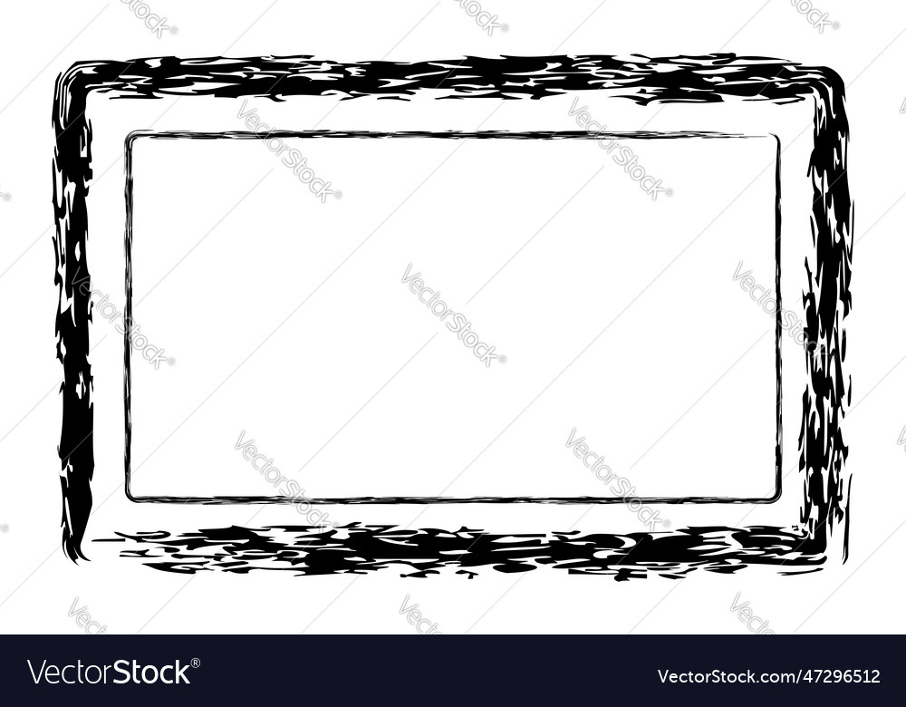 Simple double line rectangle frame from black Vector Image