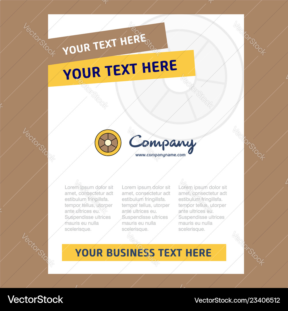 Wheel title page design for company profile Vector Image