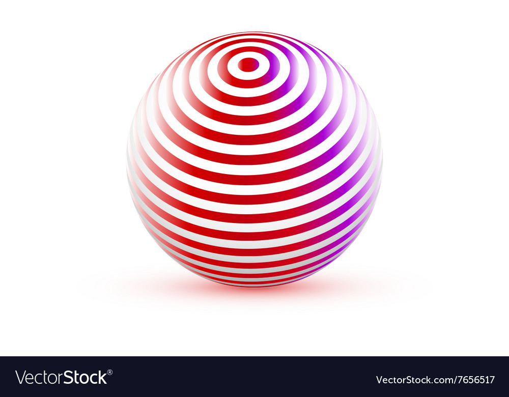3d sphere with texture ball isolated on white Vector Image
