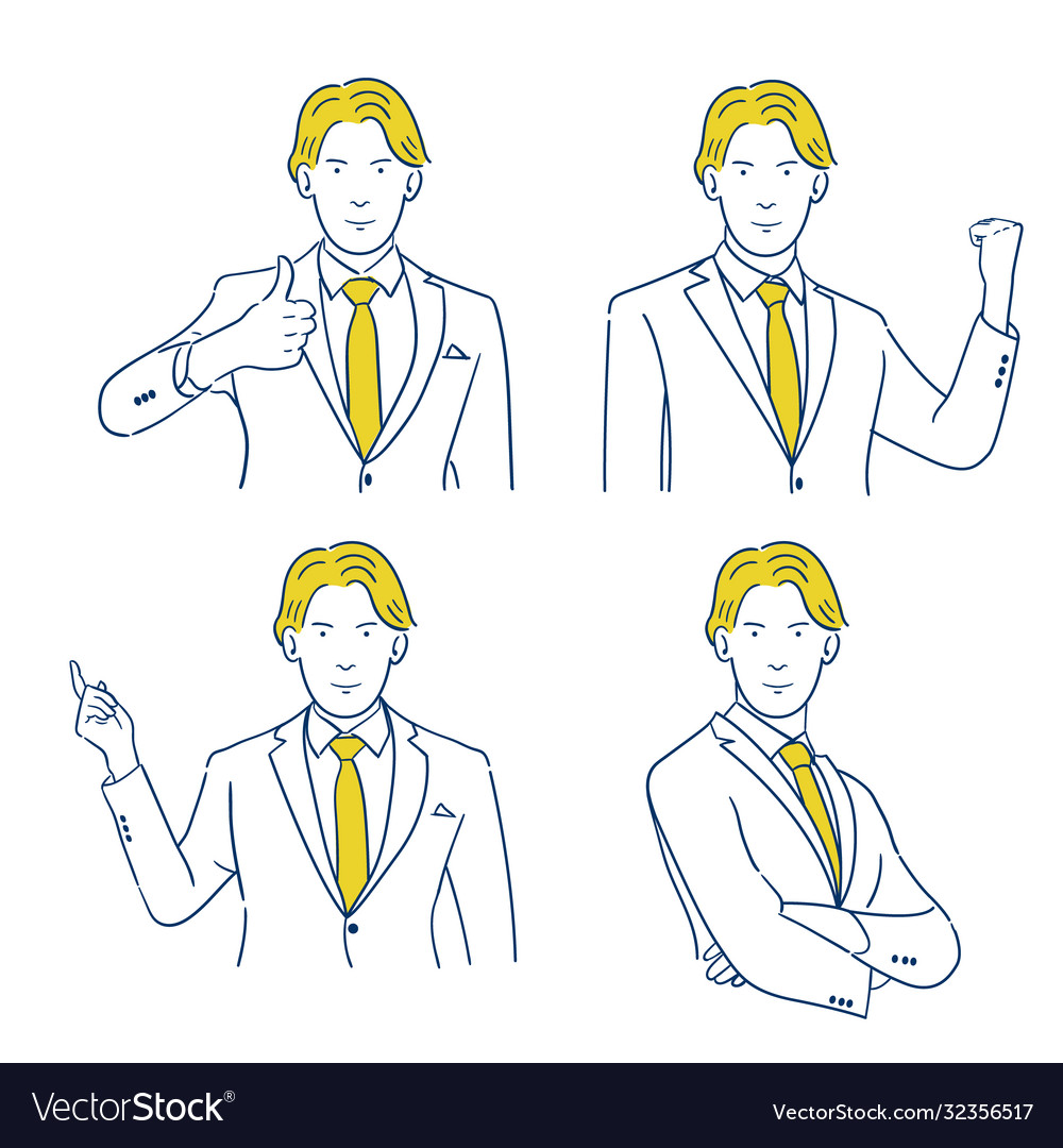 Character young businessman in various gestures Vector Image