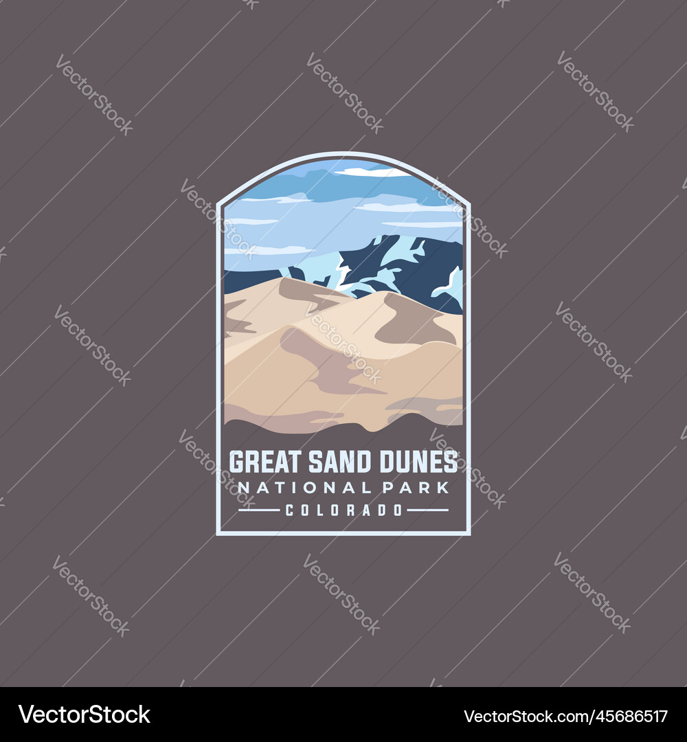Great sand dunes national park template Royalty Free Vector
