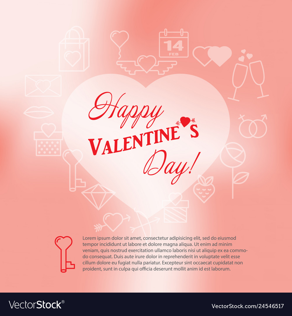 Greeting Card Happy Valentines Day Royalty Free Vector Image