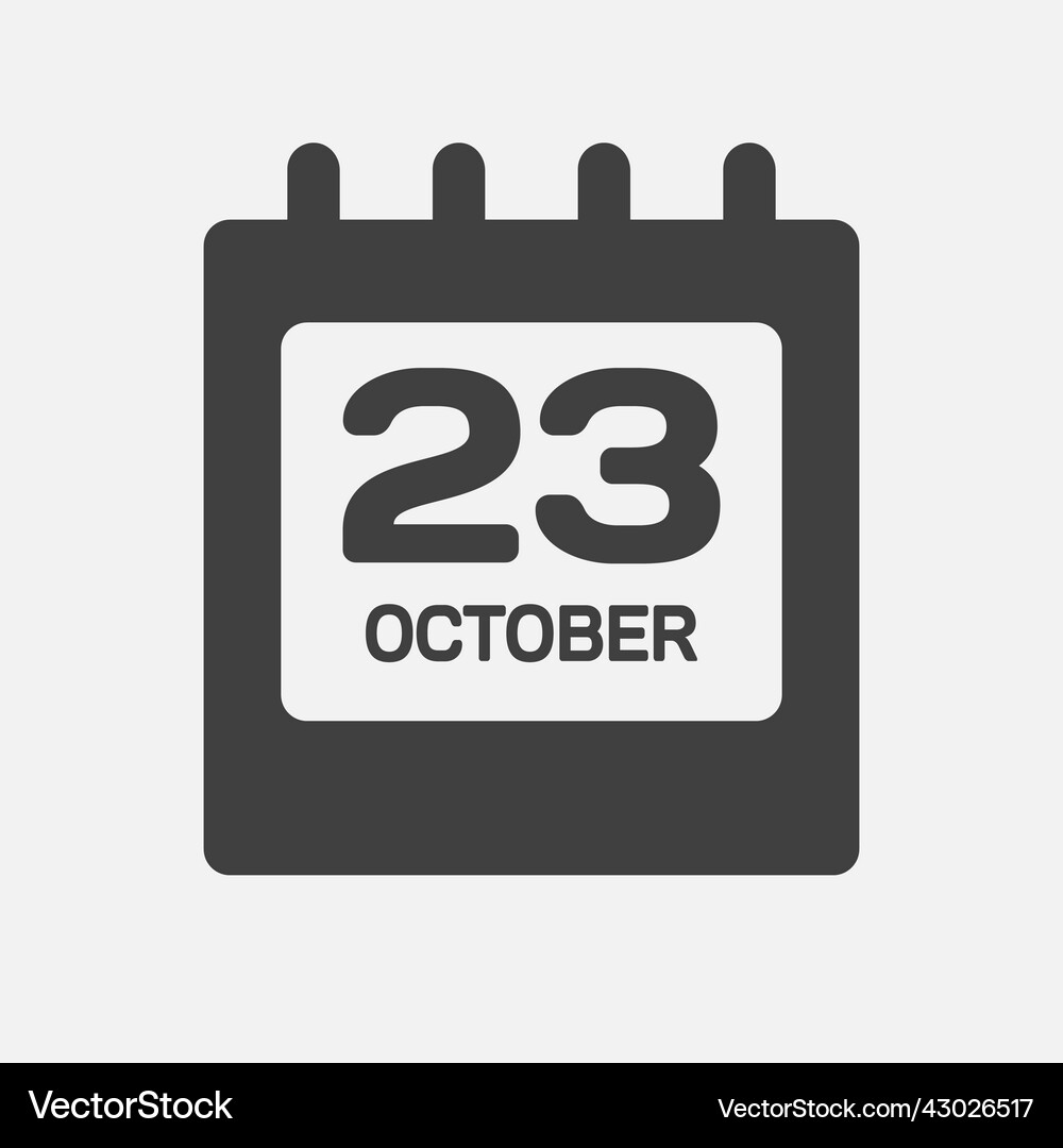 Icon page calendar day 23 october template date Vector Image