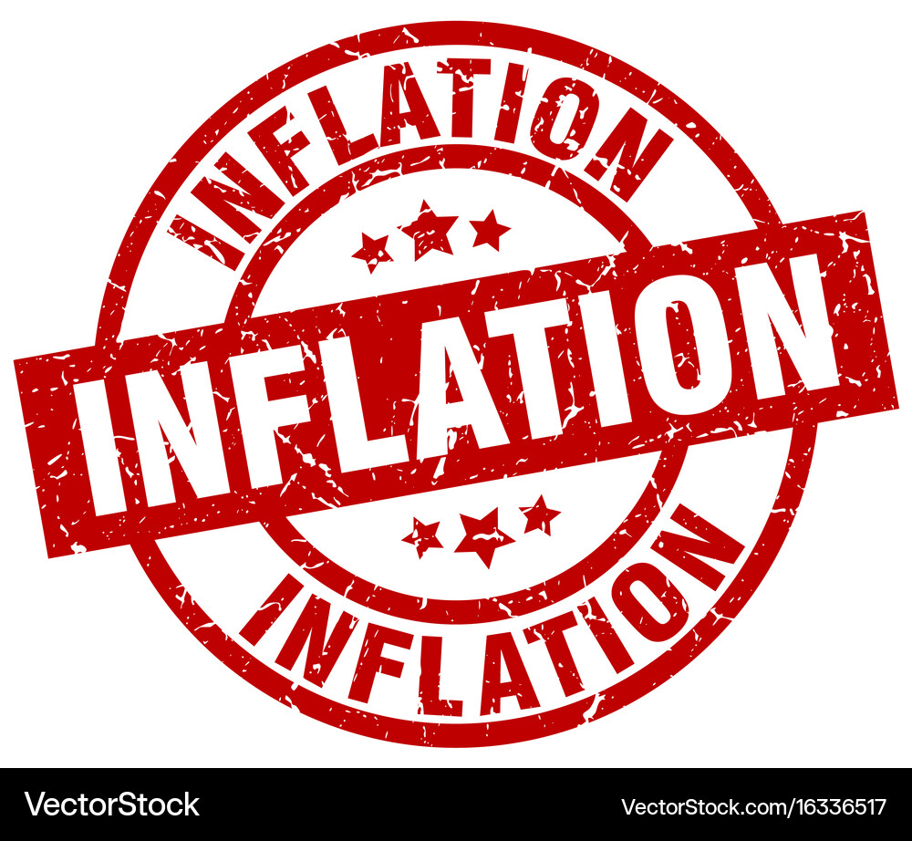 Inflation round red grunge stamp Royalty Free Vector Image