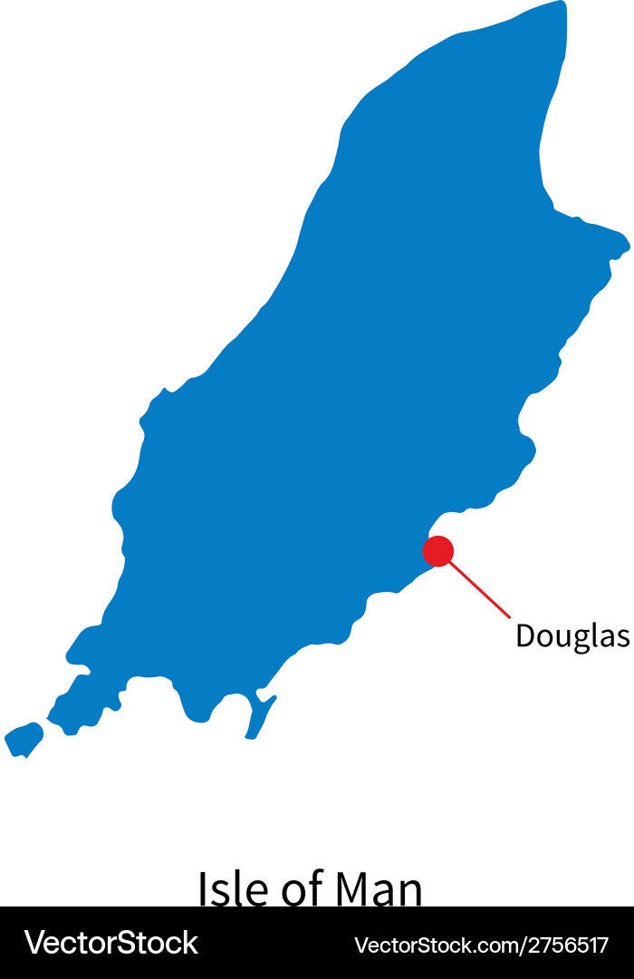 Isle of Man Map with Douglas Royalty Free Vector Image