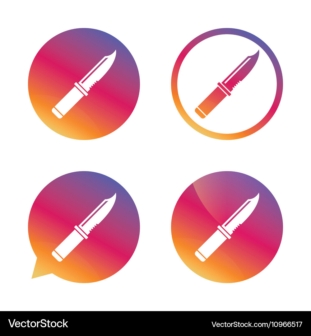 Knife sign icon edged weapons symbol Royalty Free Vector