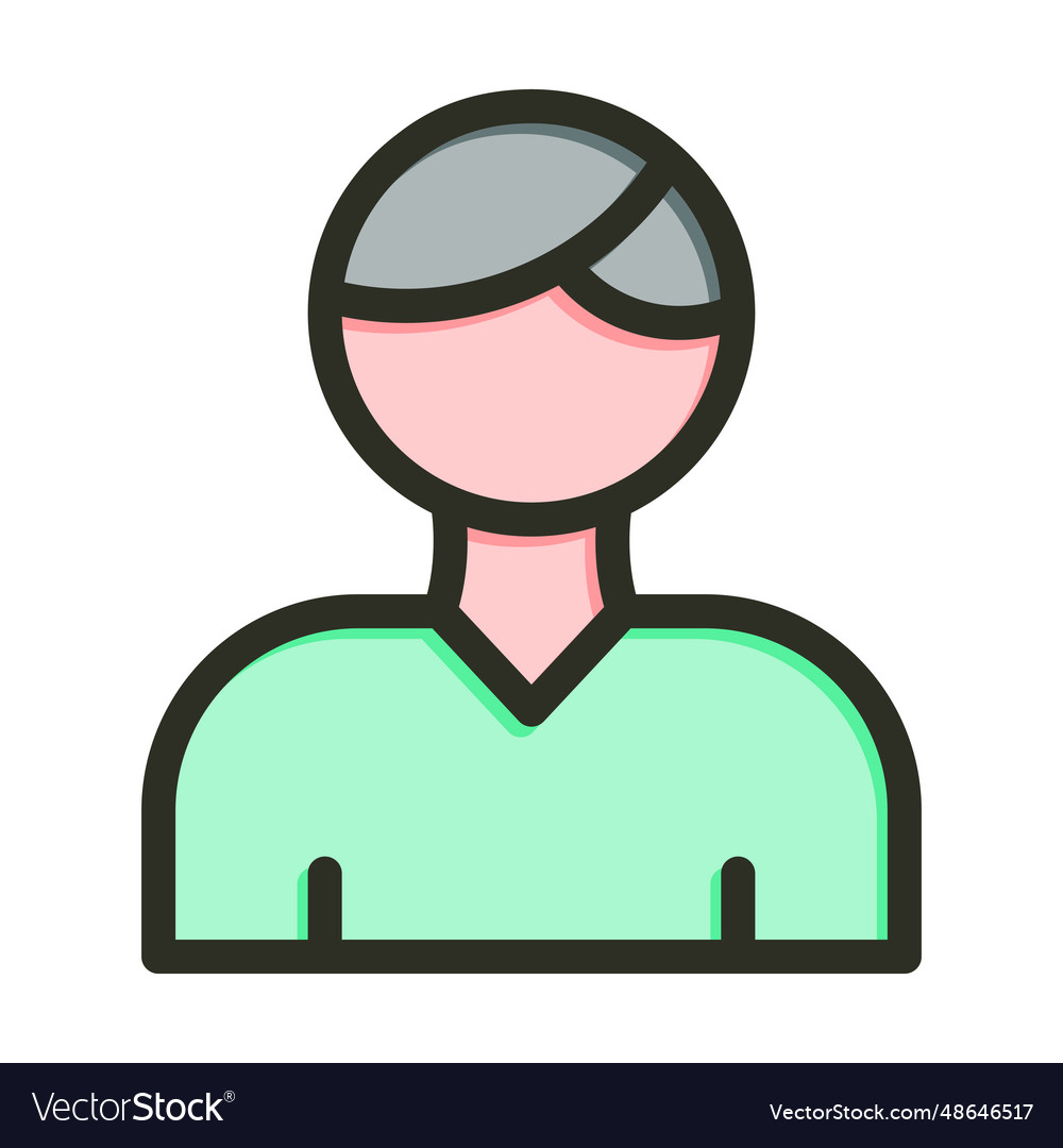 Man thick line filled colors icon for personal Vector Image