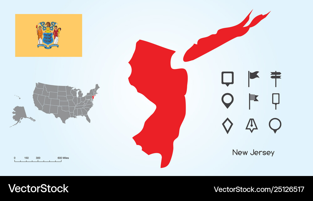 Map the united states with selected state Vector Image
