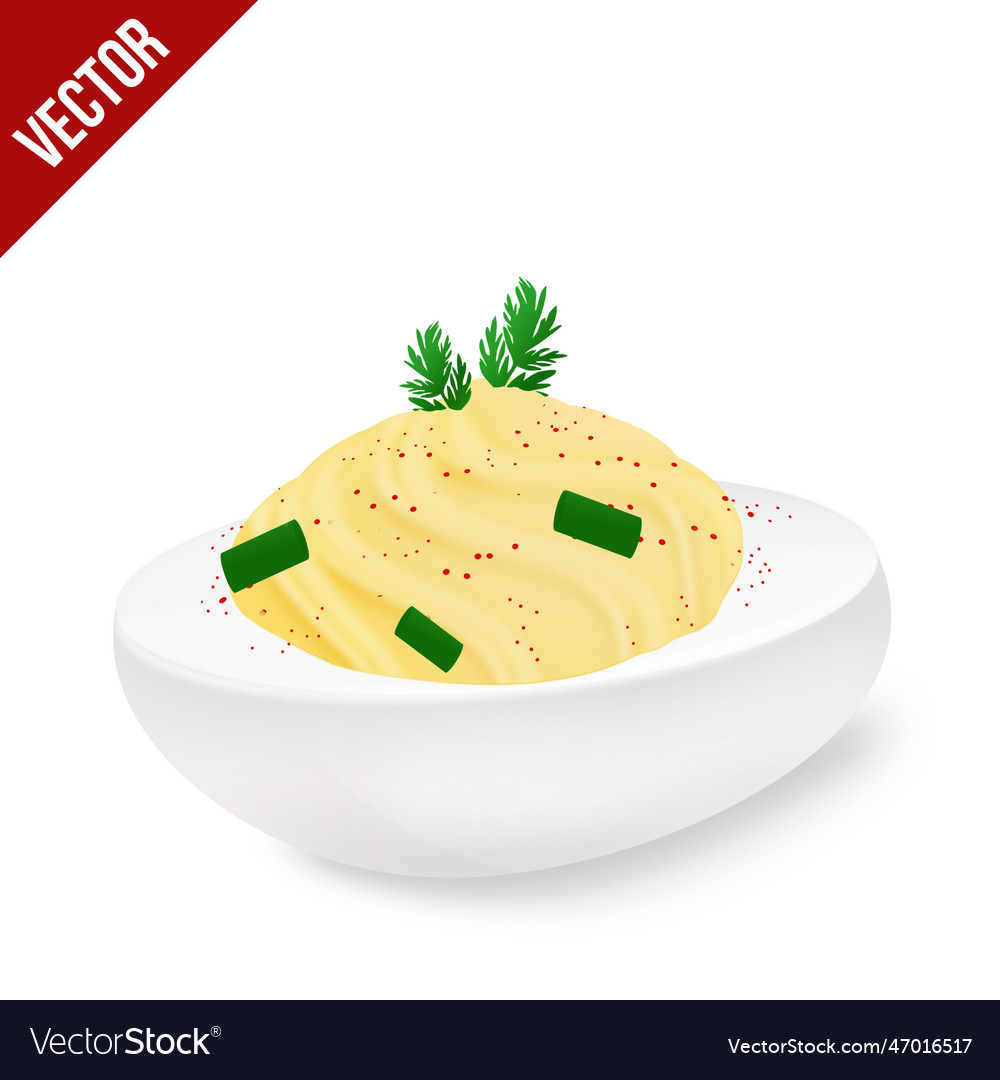 Realistic deviled egg Royalty Free Vector Image
