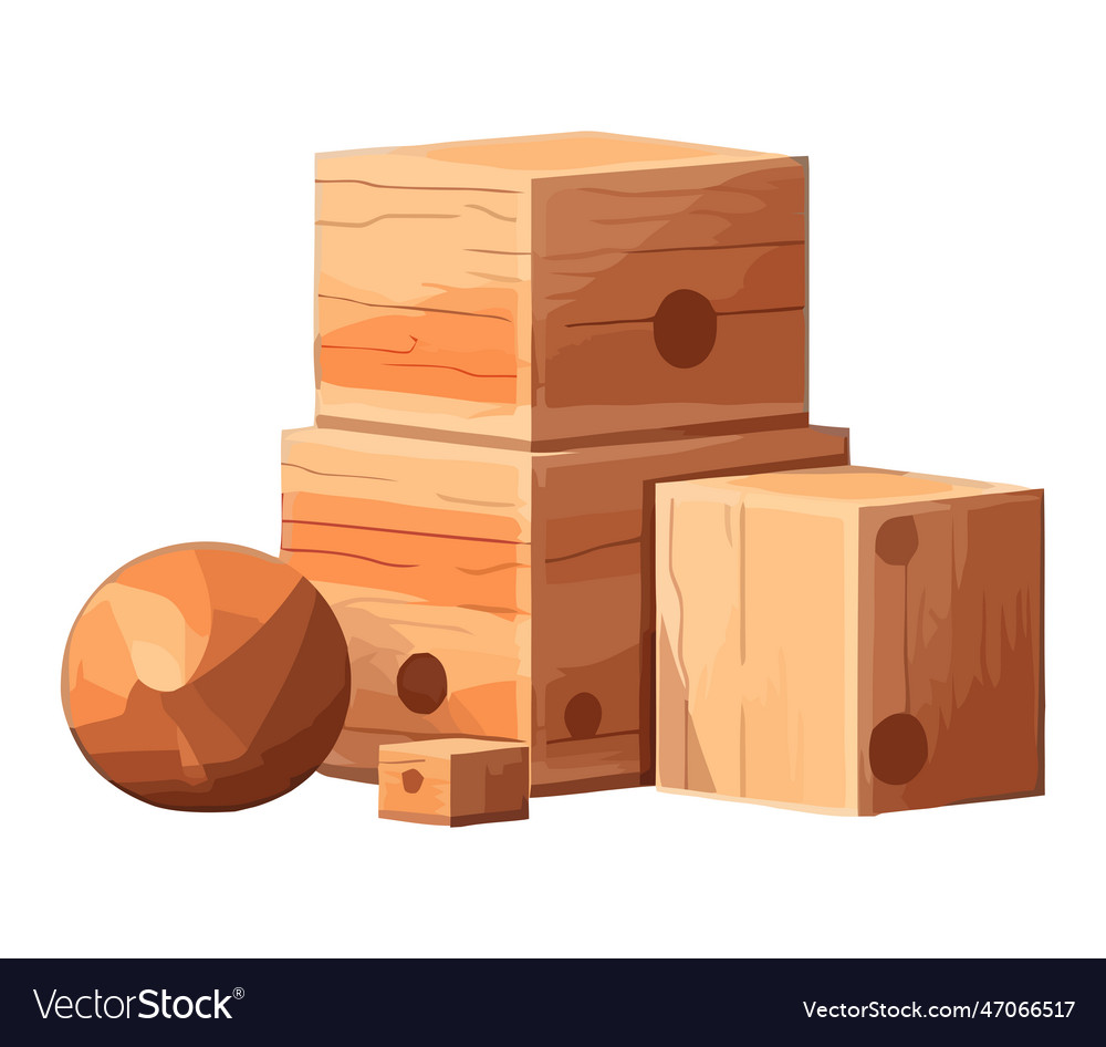 Stacked wooden blocks toy Royalty Free Vector Image Stacked wooden blocks toy Royalty Free Vector Image