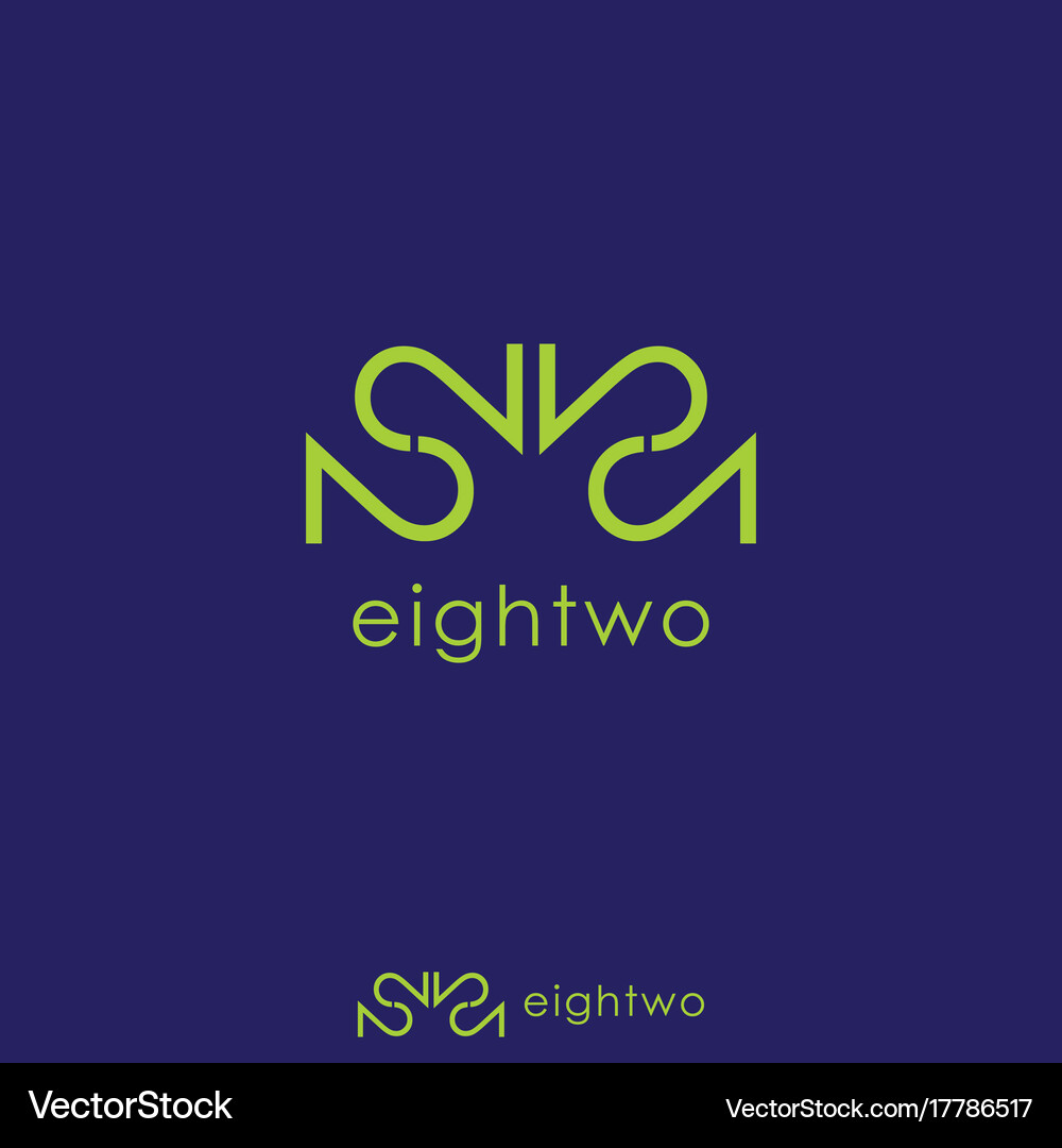 Unique number 8 logo concept 4 pieces number 2 Vector Image
