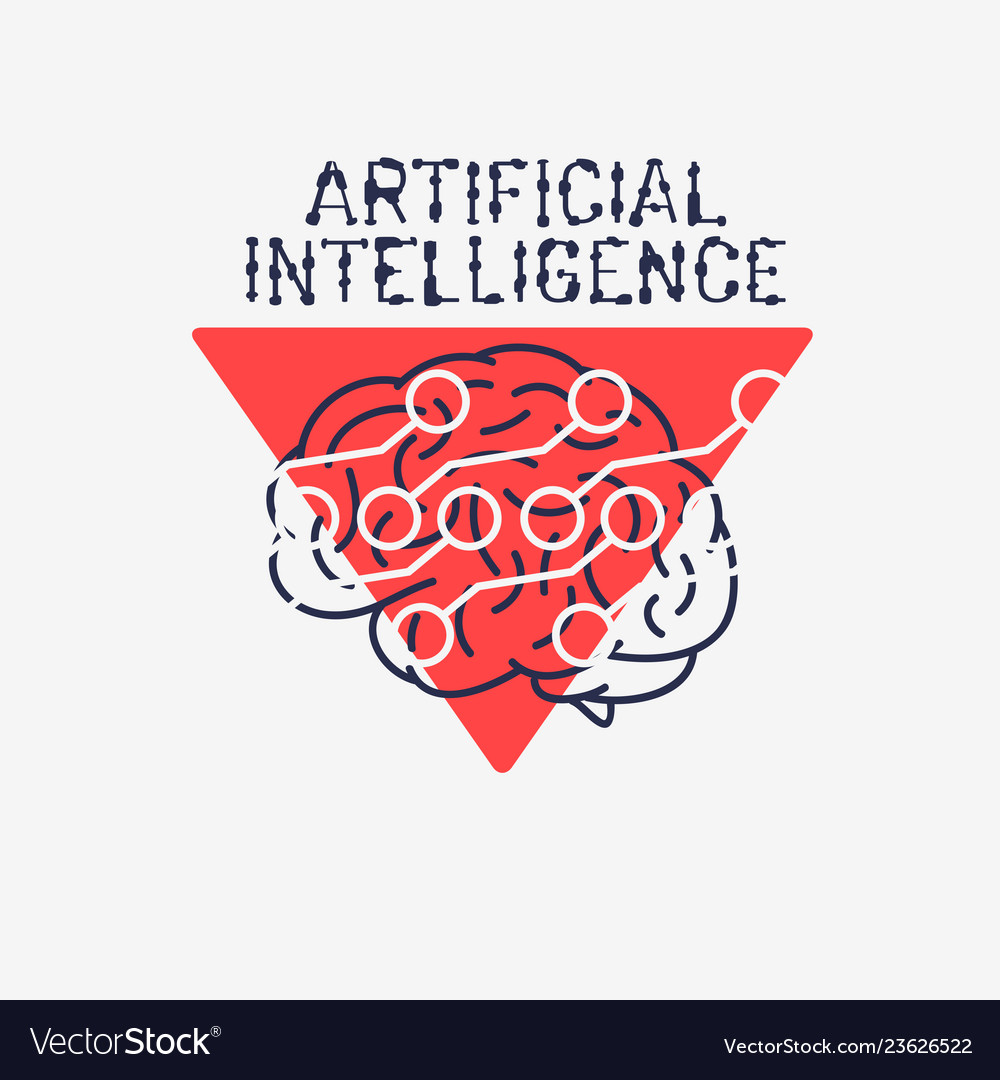 Artificial intelligence themed sign logo design Vector Image